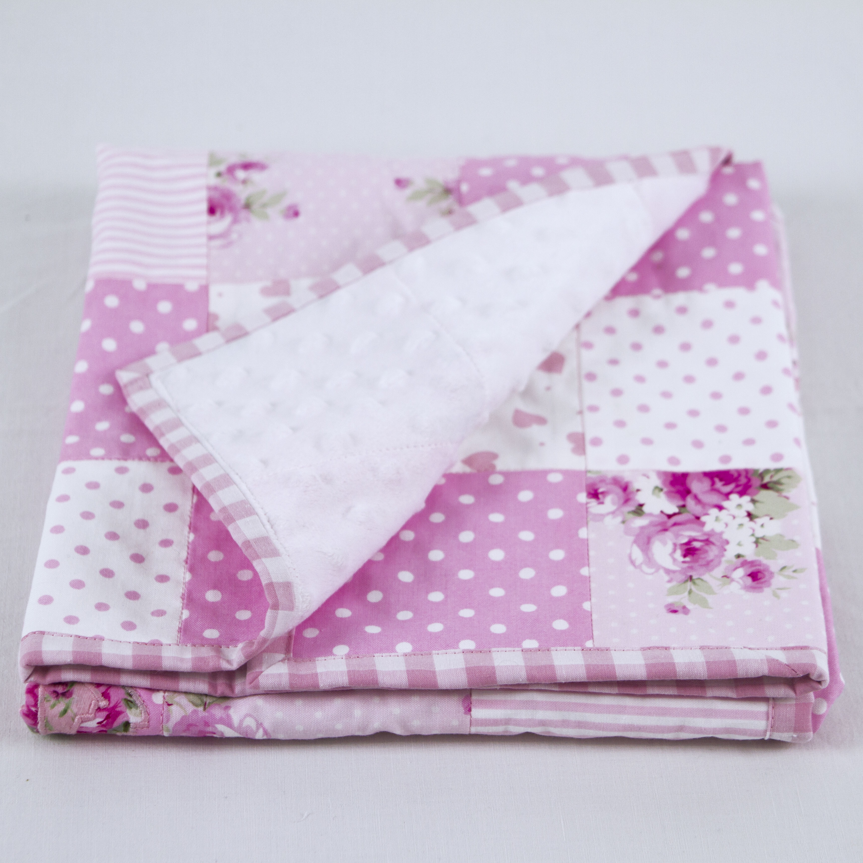 'Flutterby Butterfly' Pretty Pink Patchwork Blanket - Runny Babbits